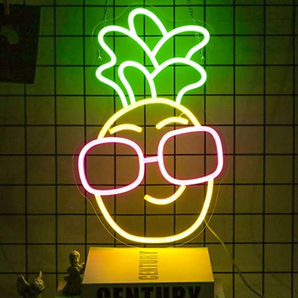 WX&YH Pineapple LED Neon Light Signs USB Power for Fruit Shop Home Men ...