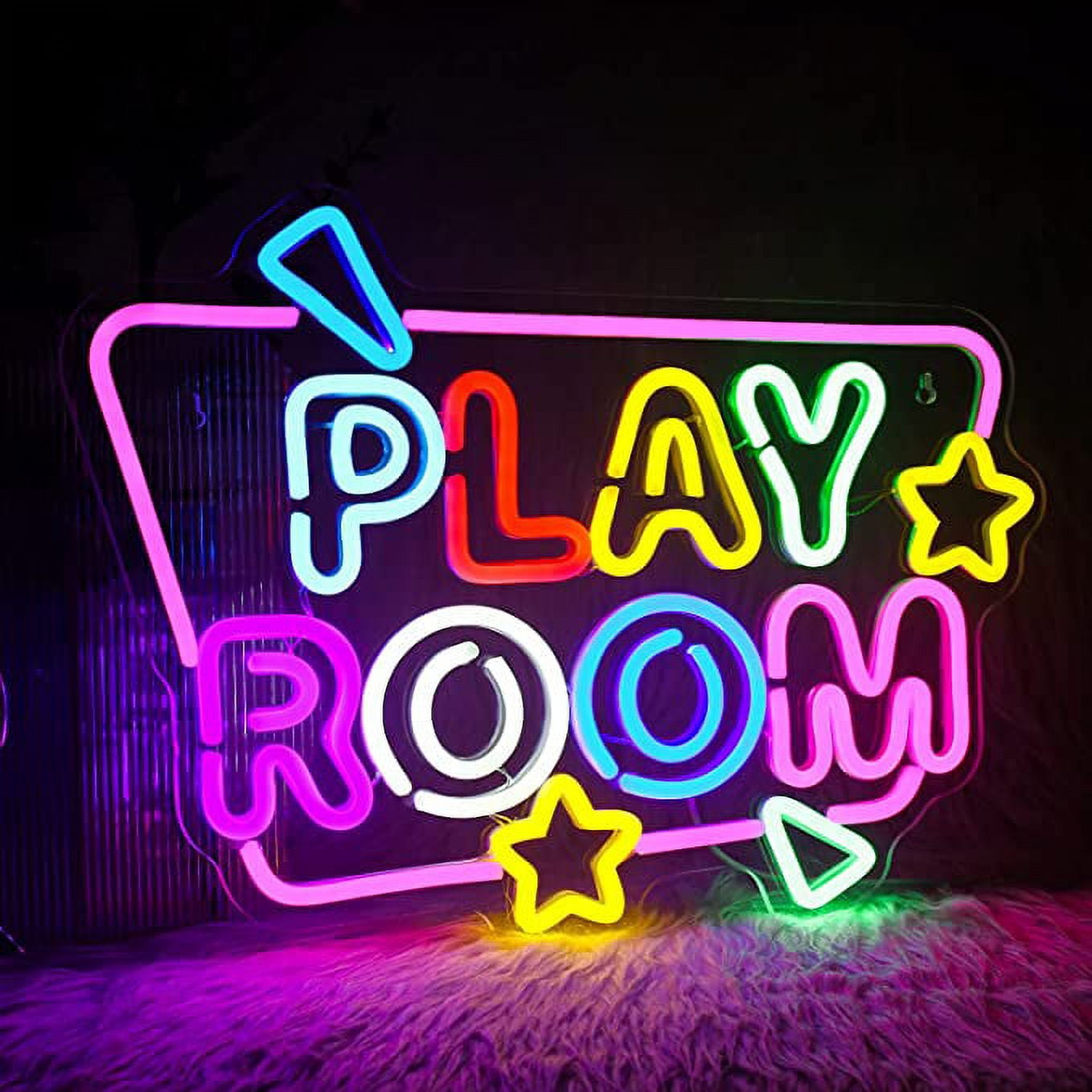 WX&YH Play Room LED Neon Light Signs USB Power for Home Men's Cave Bar ...