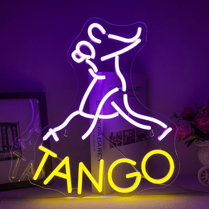 WX&YH TANGO Neon Sign USB Power for Bedroom Room Wall Decor Man Cave ...