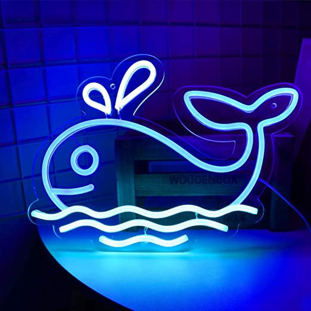 WX&YH Whale LED Neon Light Signs USB Power for Bedroom Home Men's Cave ...