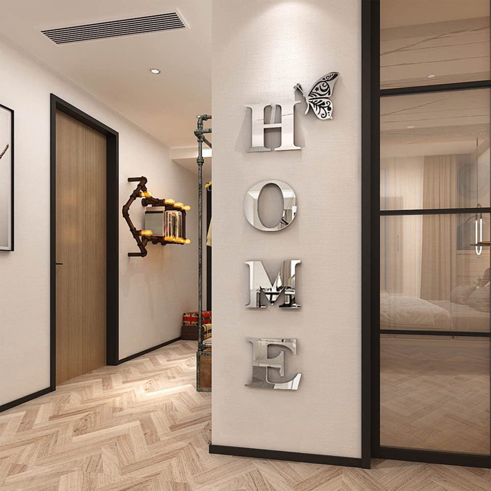 WXC12 1 Set Wall Decor Home Letter Signs Acrylic Mirror Wall Stickers ...