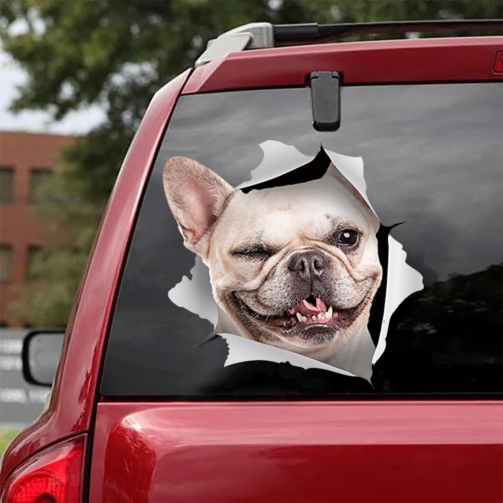WXC12 3D Dog Crack Sticker PVC Plastic Sticker Car Window Decal Laptop ...