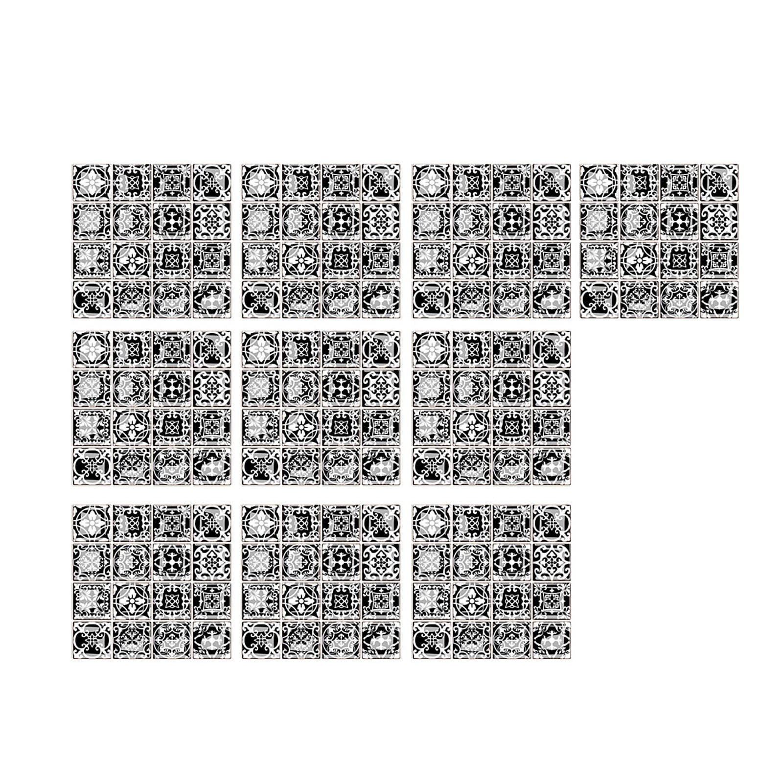 WXC12 3D Self-glazed Glass Stickers Glass Tiles DIY Wall Stickers Floor ...