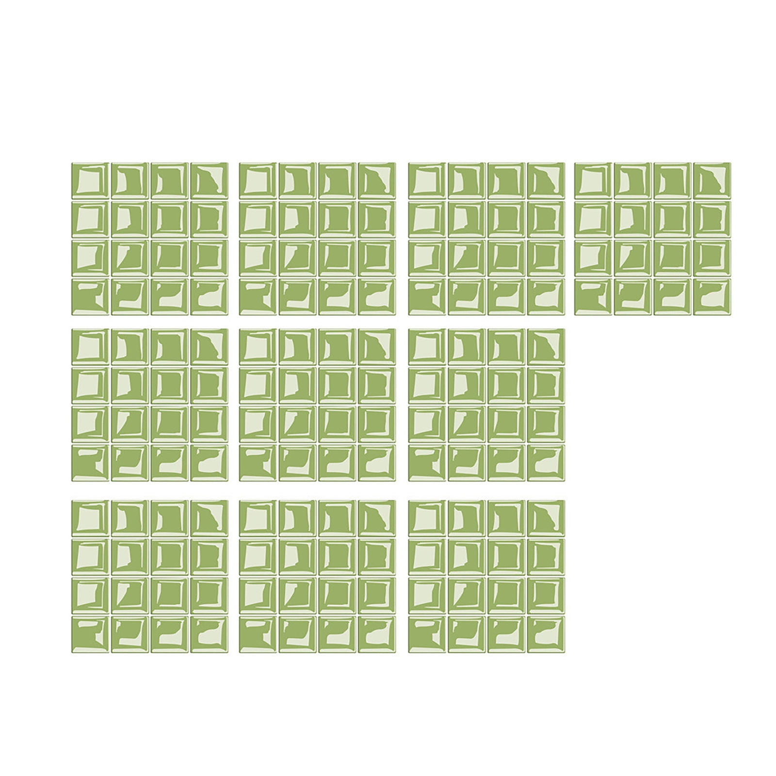 WXC12 3D Self-glazed Glass Stickers Glass Tiles DIY Wall Stickers Floor ...