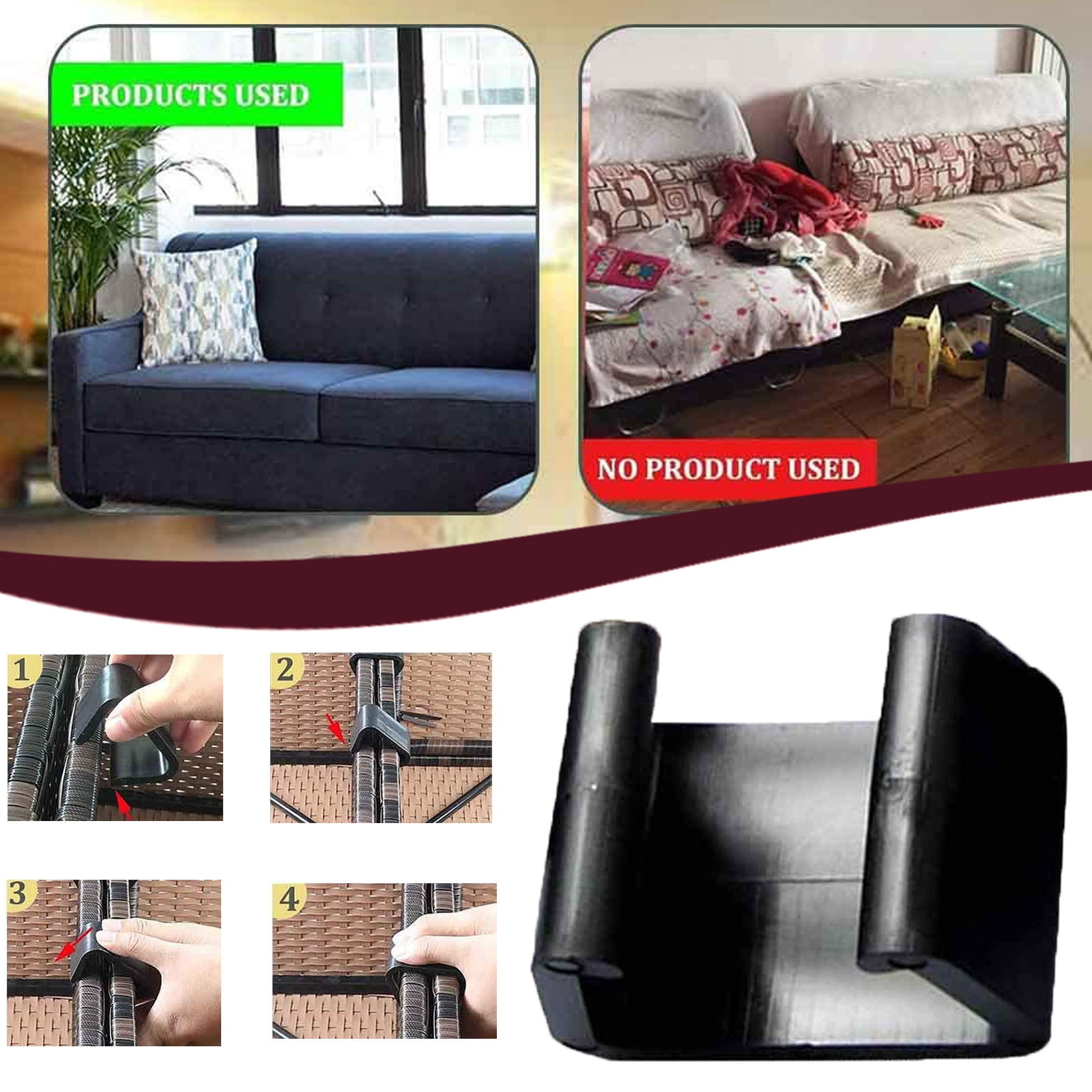 WXC12 4.25CM Sofa Rattan Furniture Clip Terrace Sofa Connection Clip ...