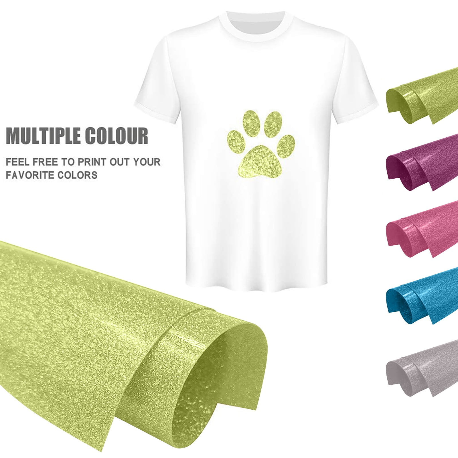 WXC12 DIY heat press sticker transfer film, glitter glitter Glitter ...