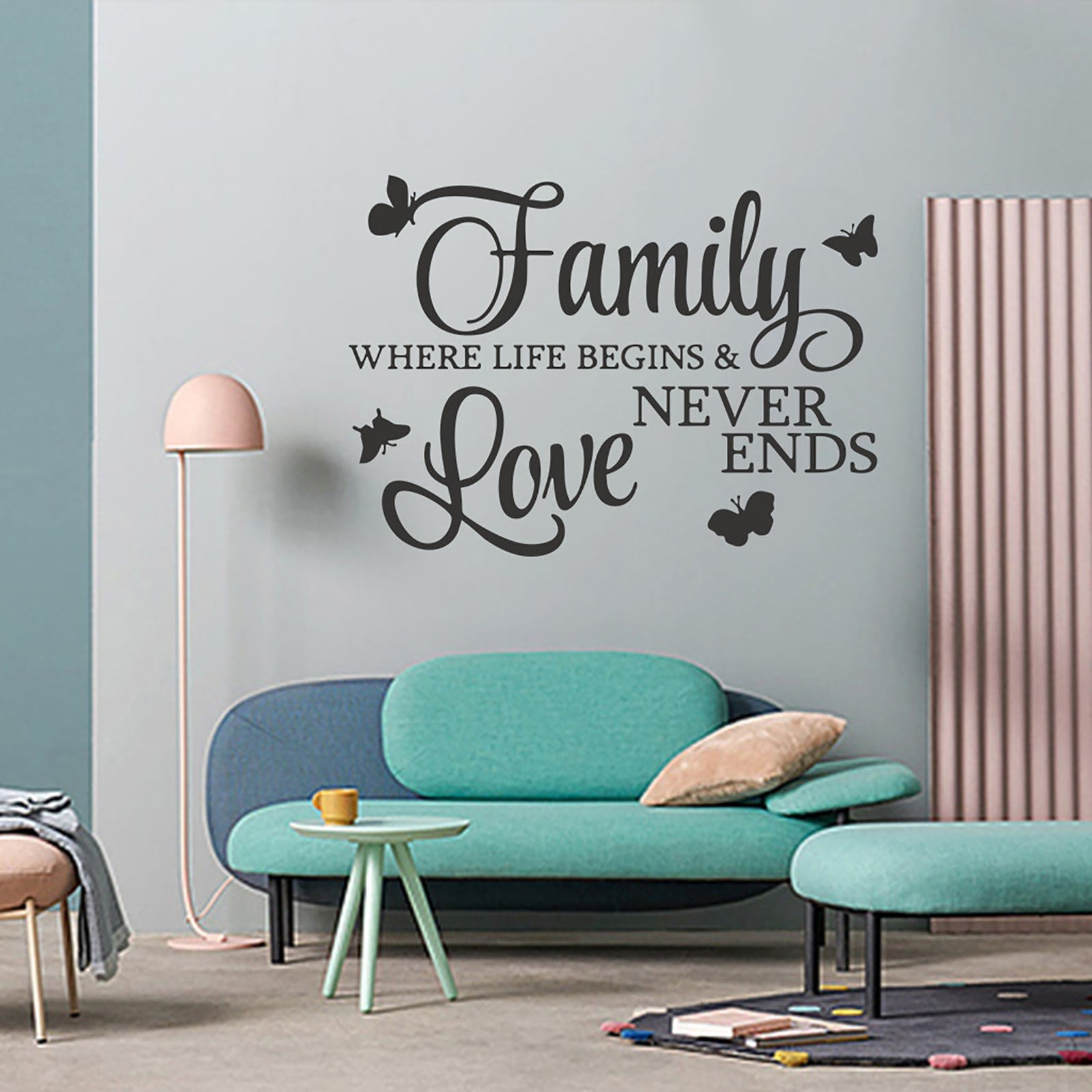 WXC12 Hot Family Love Never End Wall Stickers Art Room Removable Decals ...