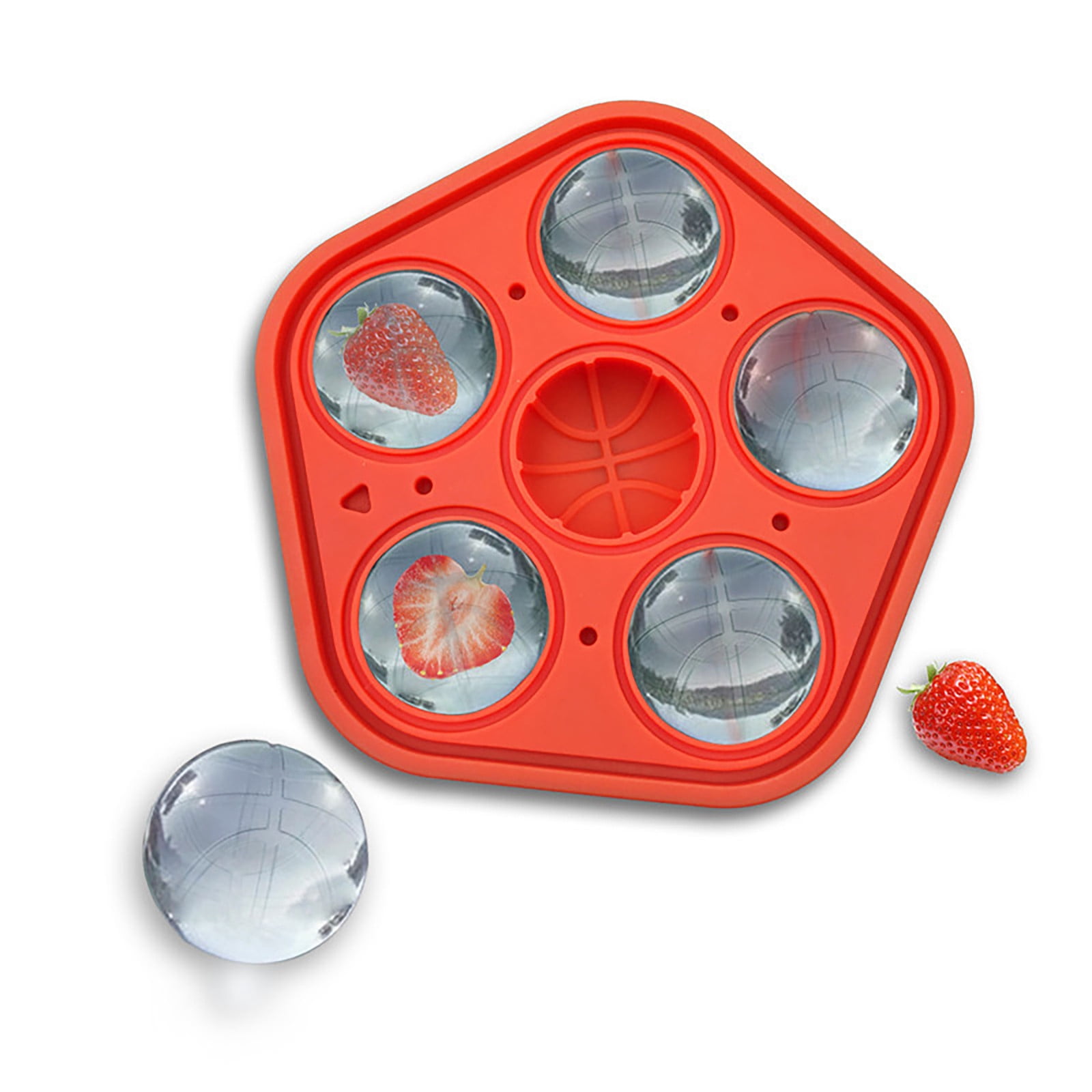 WXC12 Ice Block Trays Basketball Ice Block Molds Reusable Silicone 5 ...