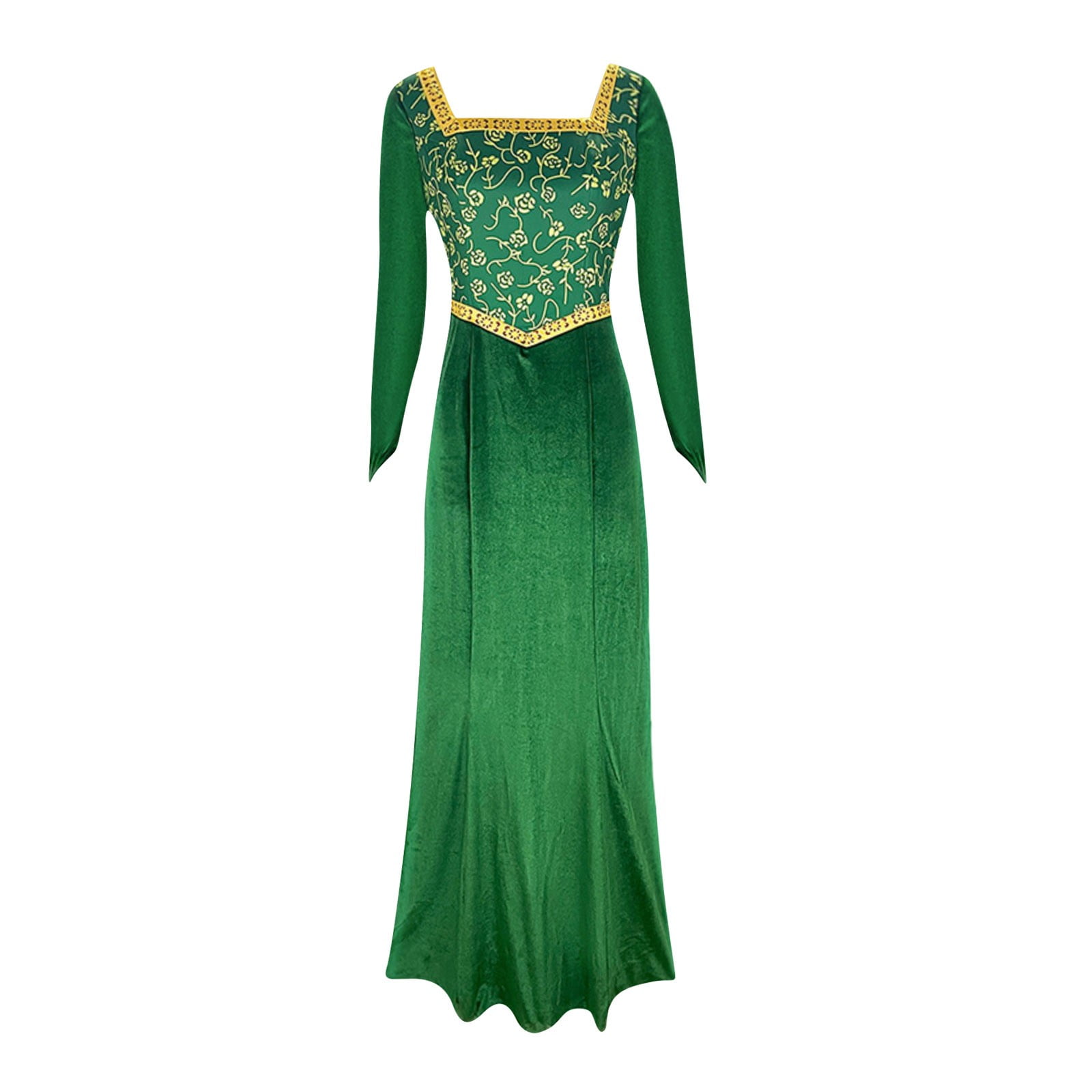 WXC12 Shrek COS Princess Fiona Cosplay Green Dress Role Play Costume ...