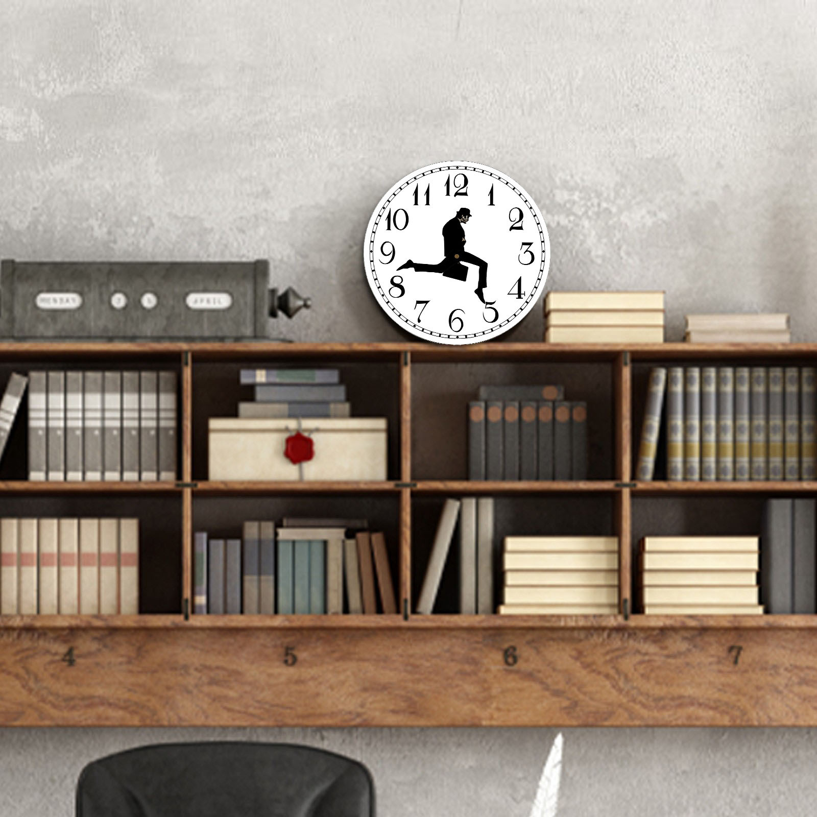 WXC12 Silly Walk Wall Clock Creative Wall Clock Artwork Sweep Seconds ...