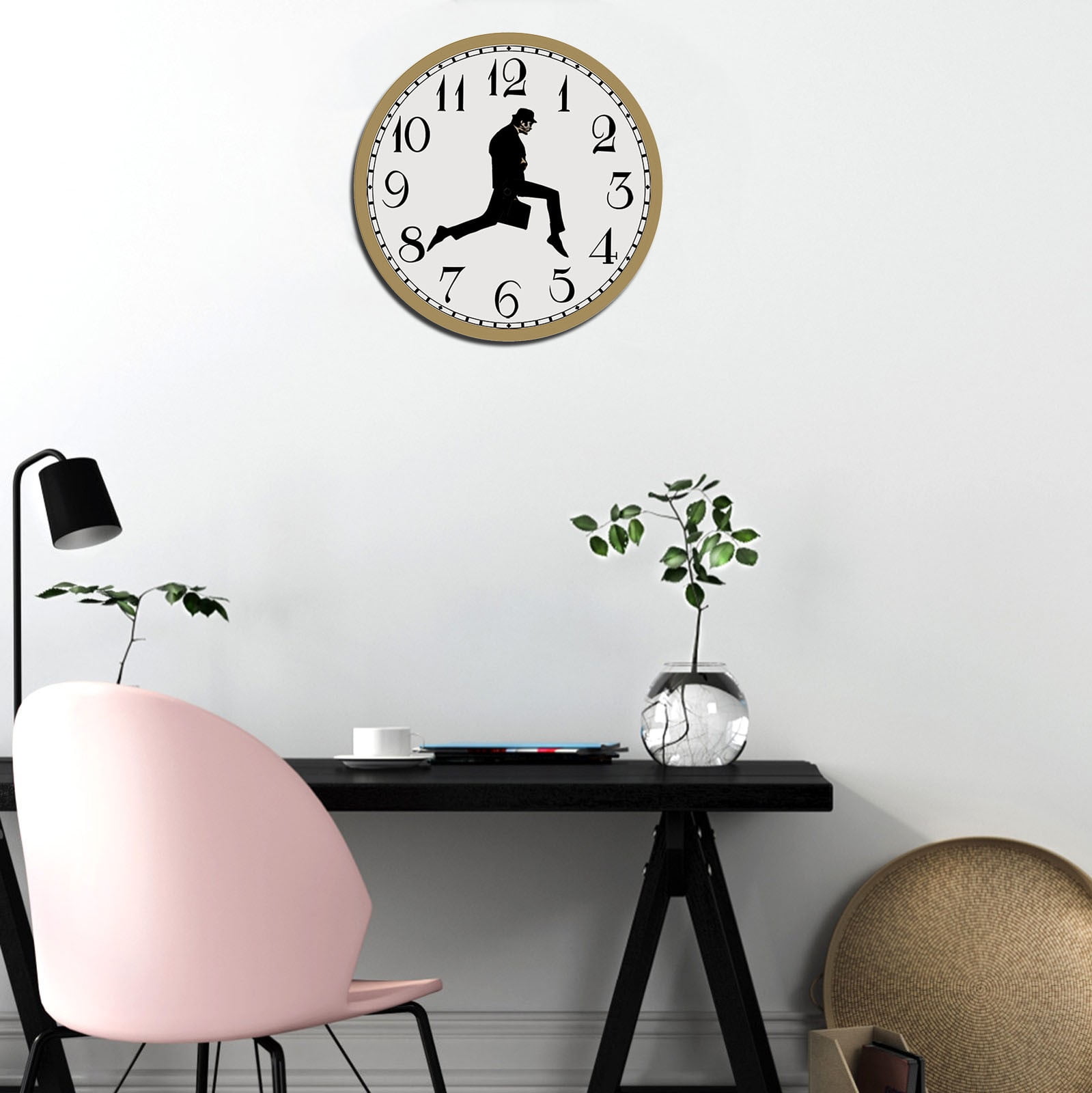 WXC12 Silly Walk Wall Clock Creative Wall Clock Artwork Sweep Seconds ...