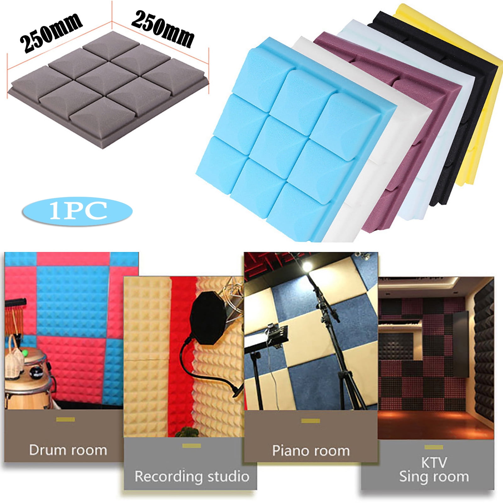 WXC12 Sound Proof Cotton Acoustic Foam Stop Absorption Sponge Studio ...