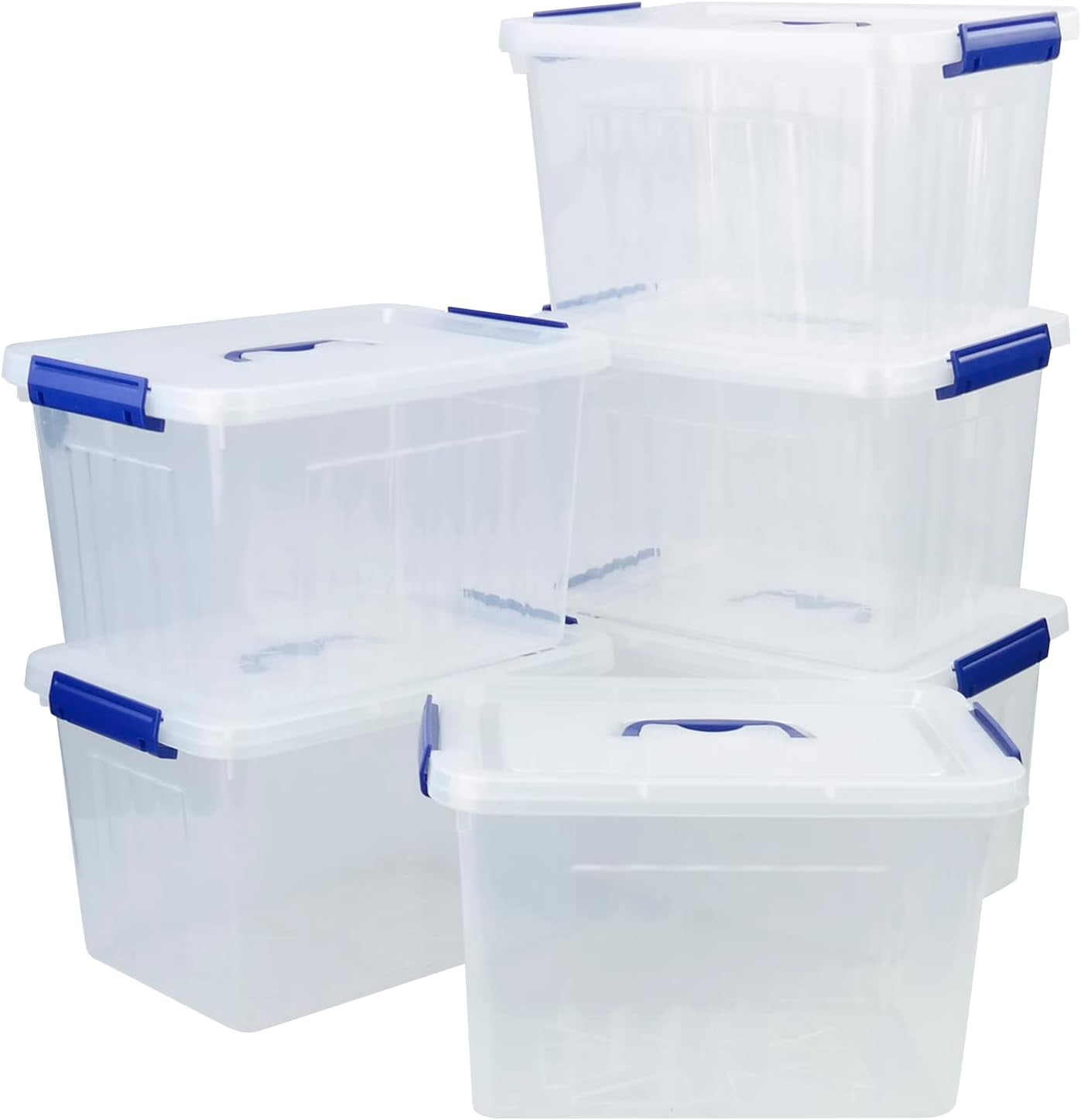 WXDRCV 10 L Plastic Lidded Bin Clear Box Pack of 6 - Walmart.com