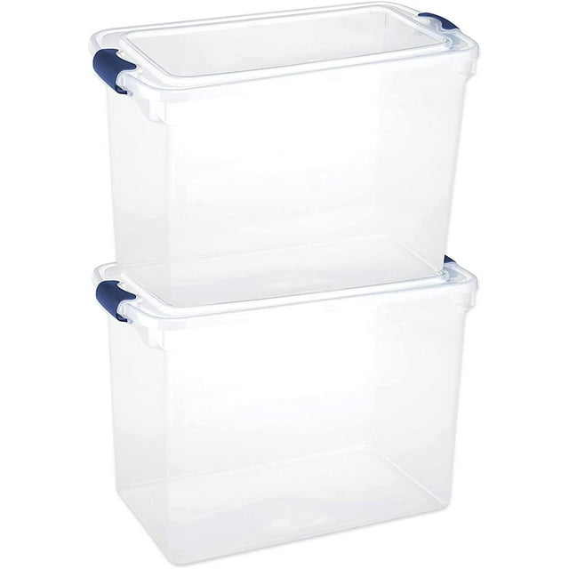 WXDRCV 112 Quart Extra Large Rectangular Clear Plastic Container Bins ...