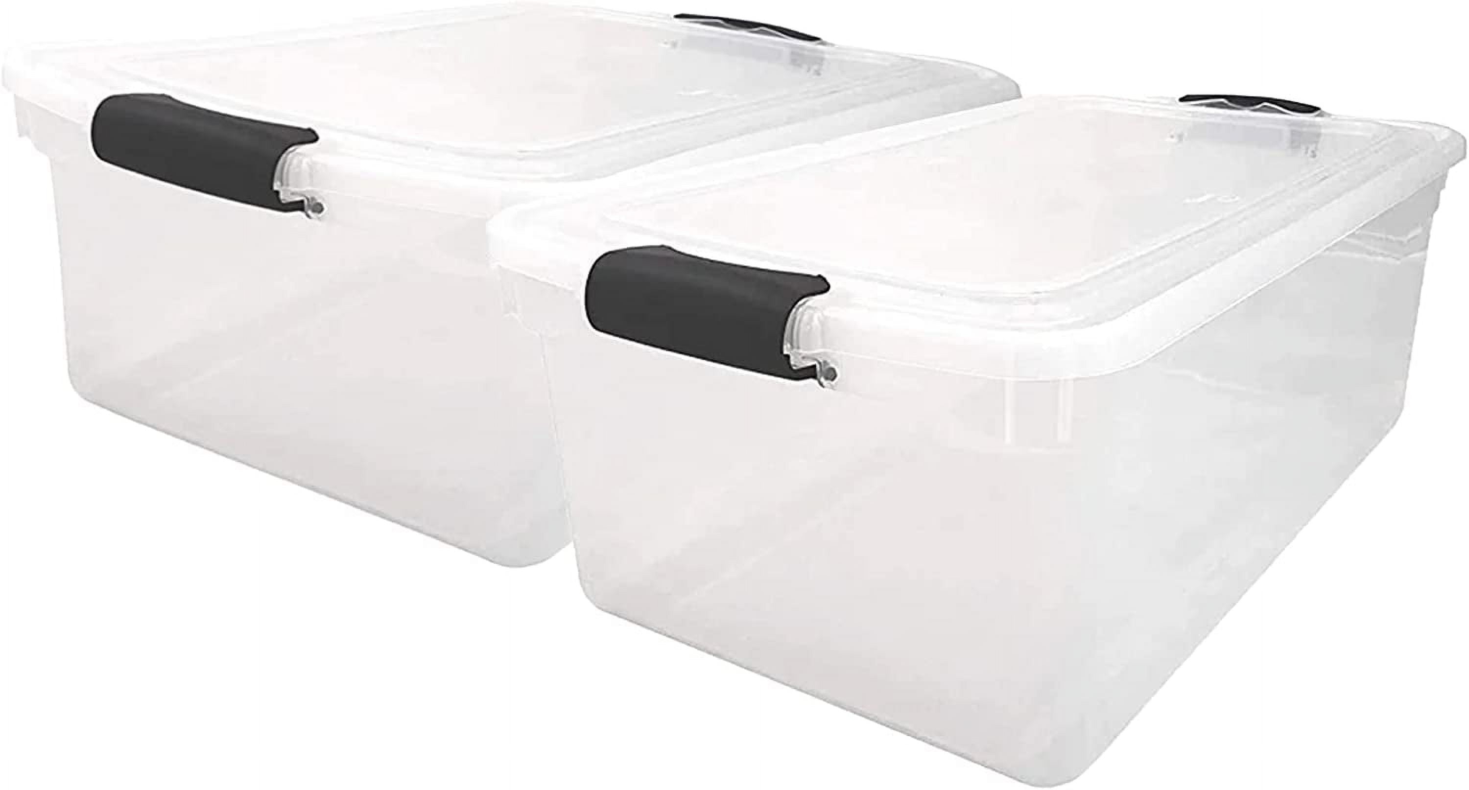 WXDRCV 112 Quart Extra Large Rectangular Clear Plastic Container Bins ...