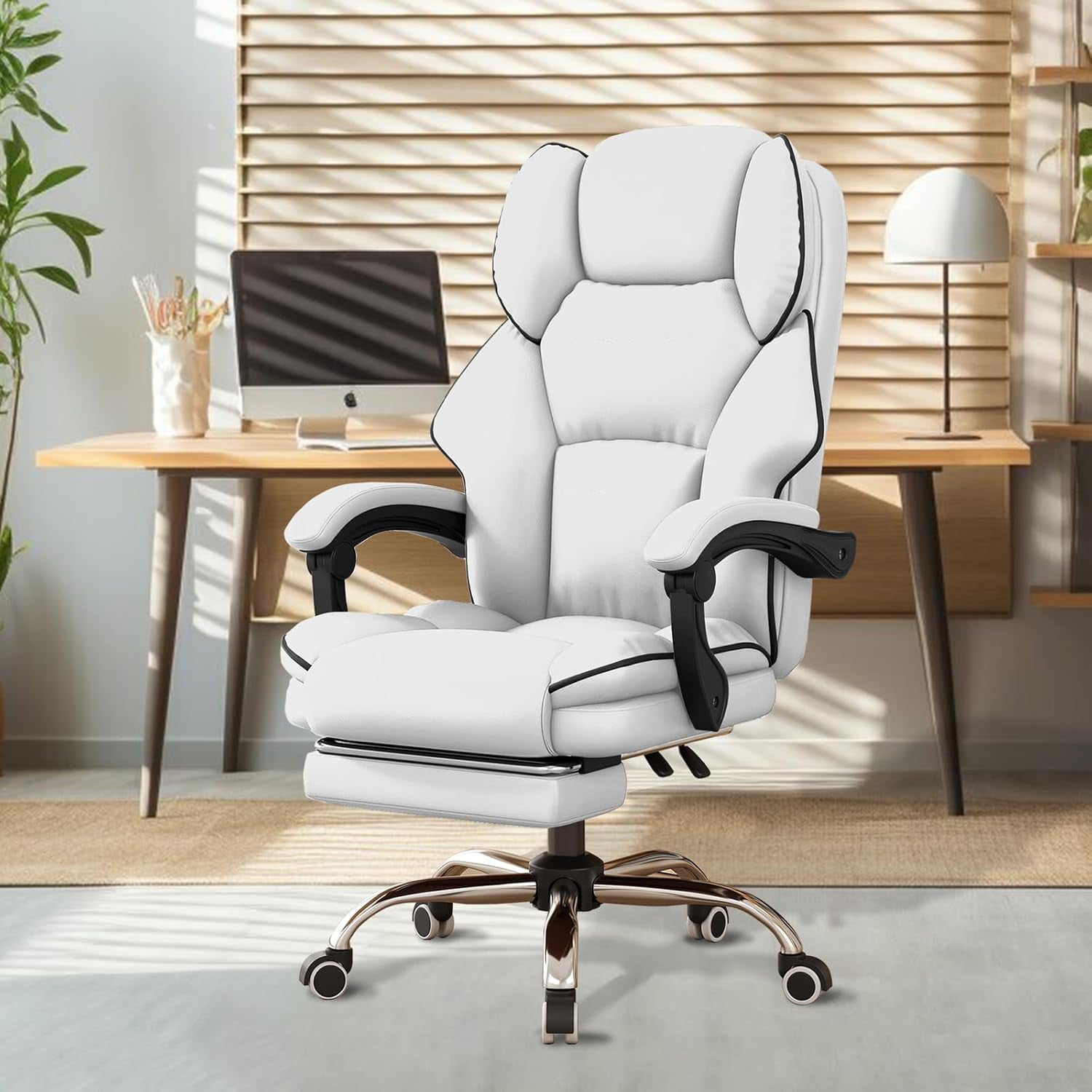 WXJHL Executive Office Chair PU Leather Comfortable Computer Gaming ...