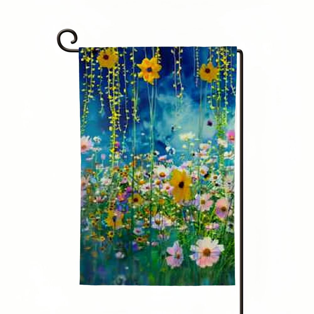 WXKJ Abstract Flowers Garden Flags Double Sided Spring Summer Yard Flag ...