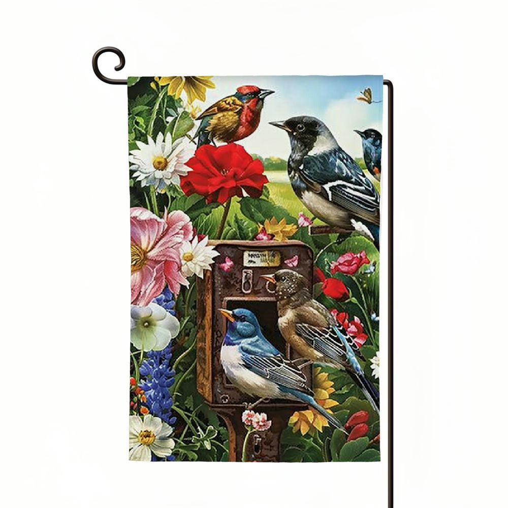 WXKJ Birds and Spring House Garden Flags Vertical Double Sided for ...