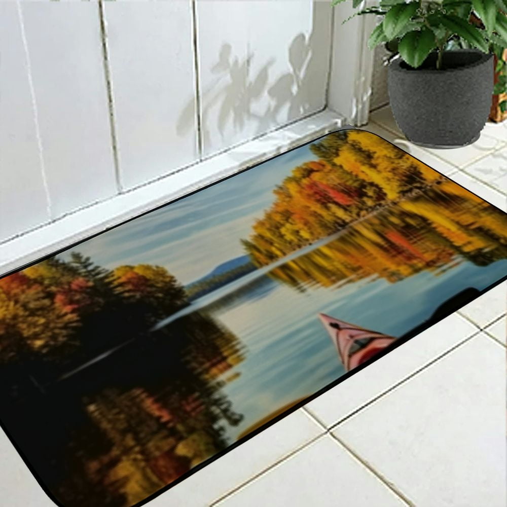 WXKJ Boats Kids At Wetland Lake All-Season Doormat Durable Stain and ...