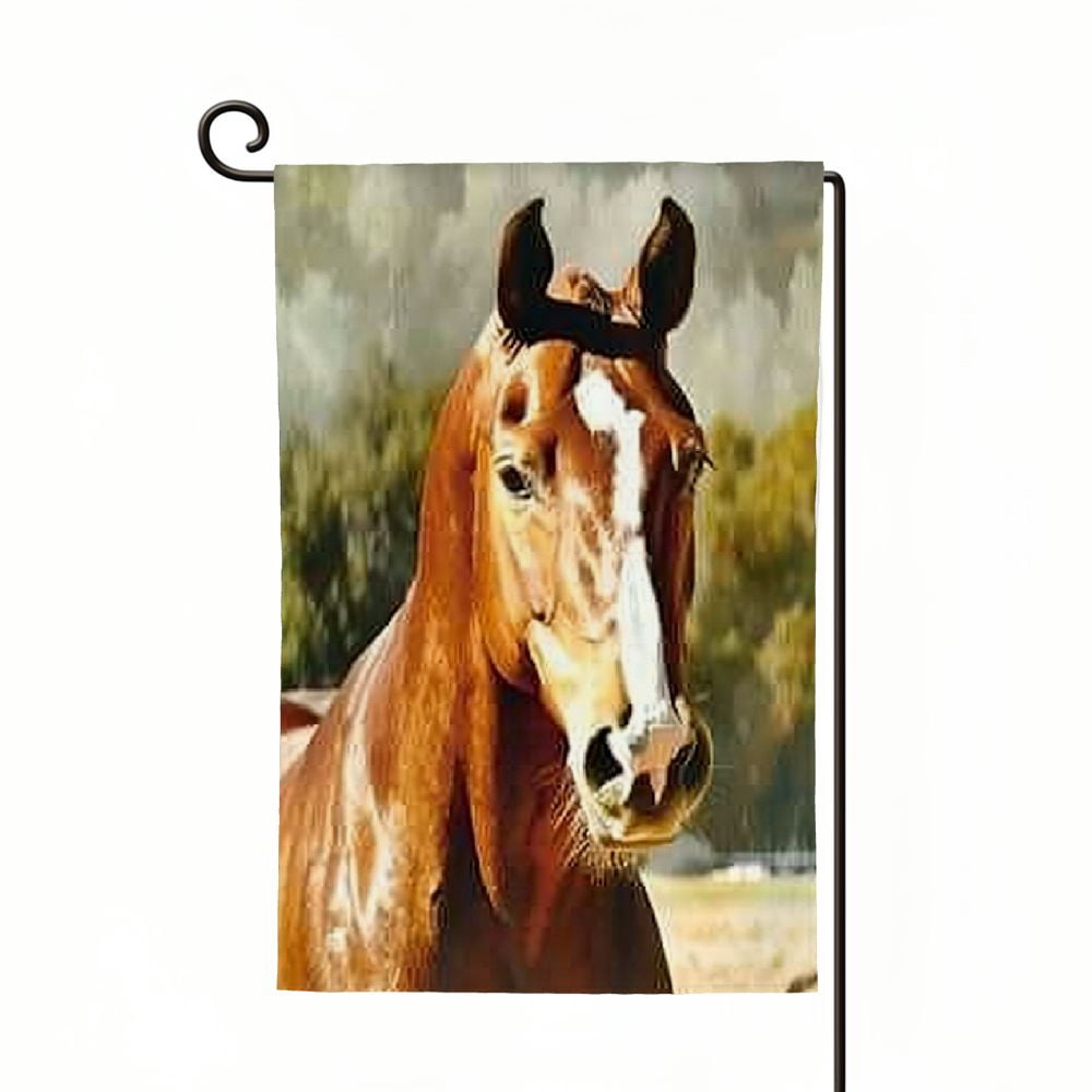 WXKJ Brown Horse House Flag Vertical Double Sided, Purebred Horse ...