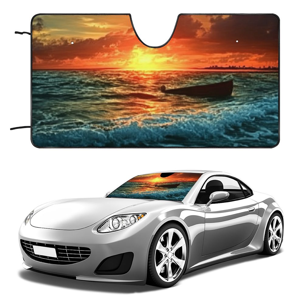 WXKJ Car Sun Shade Windshield Sunshade Universal Fit Block Sun Glare ...