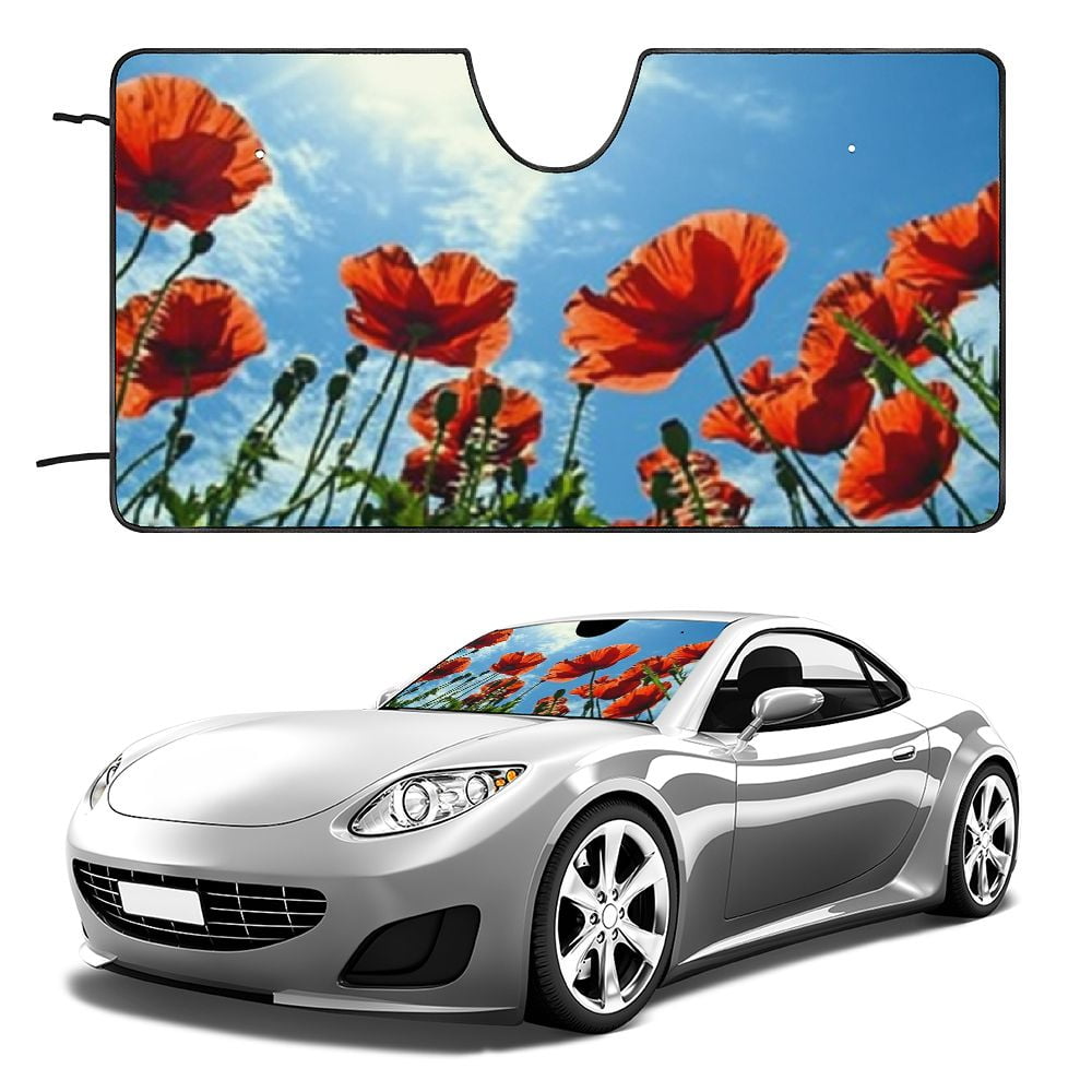 WXKJ Car Sun Shade Windshield Sunshade Universal Fit, Block Sun Glare ...