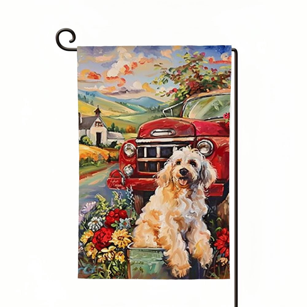 WXKJ Farm Dog Spring Flag Double Sided for Outdoor Summer House Yard ...