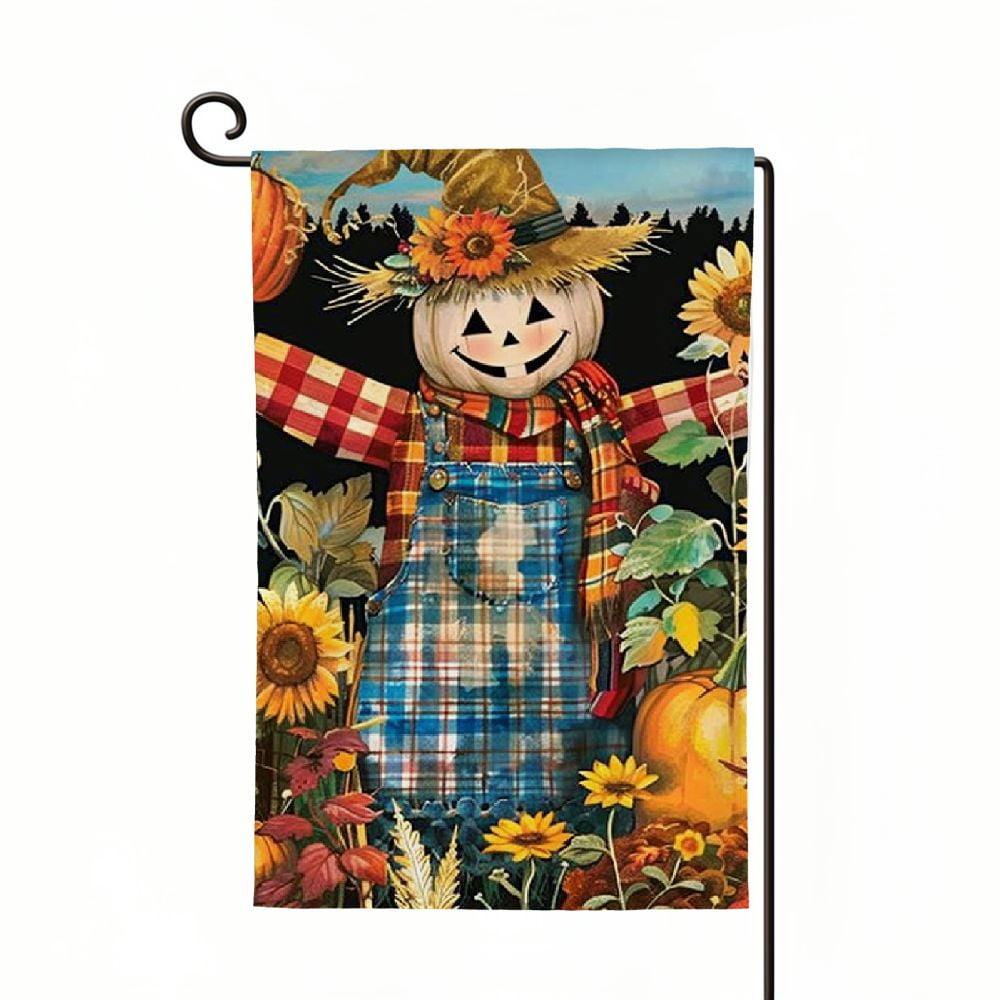 WXKJ Autumn House Flag Pumpkins Owl Fall Garden Flags Double Sided ...