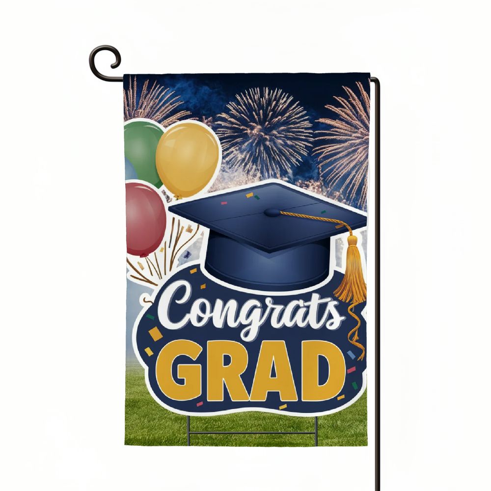 WXKJ Garden Flag with LED Light, Black Gold Decorations Yard Flag ...