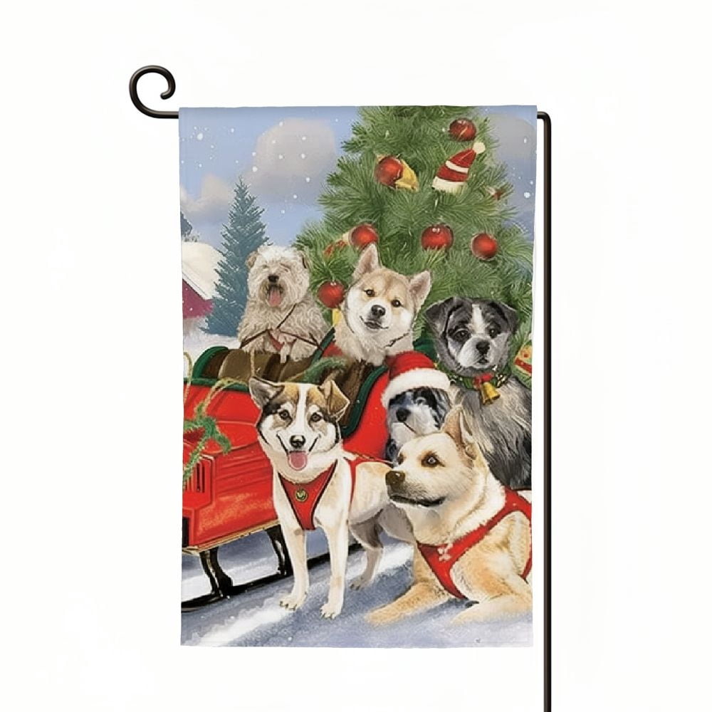 WXKJ Holiday Dogs Christmas Garden Flag Pickup Truck Humor Garden Flags ...