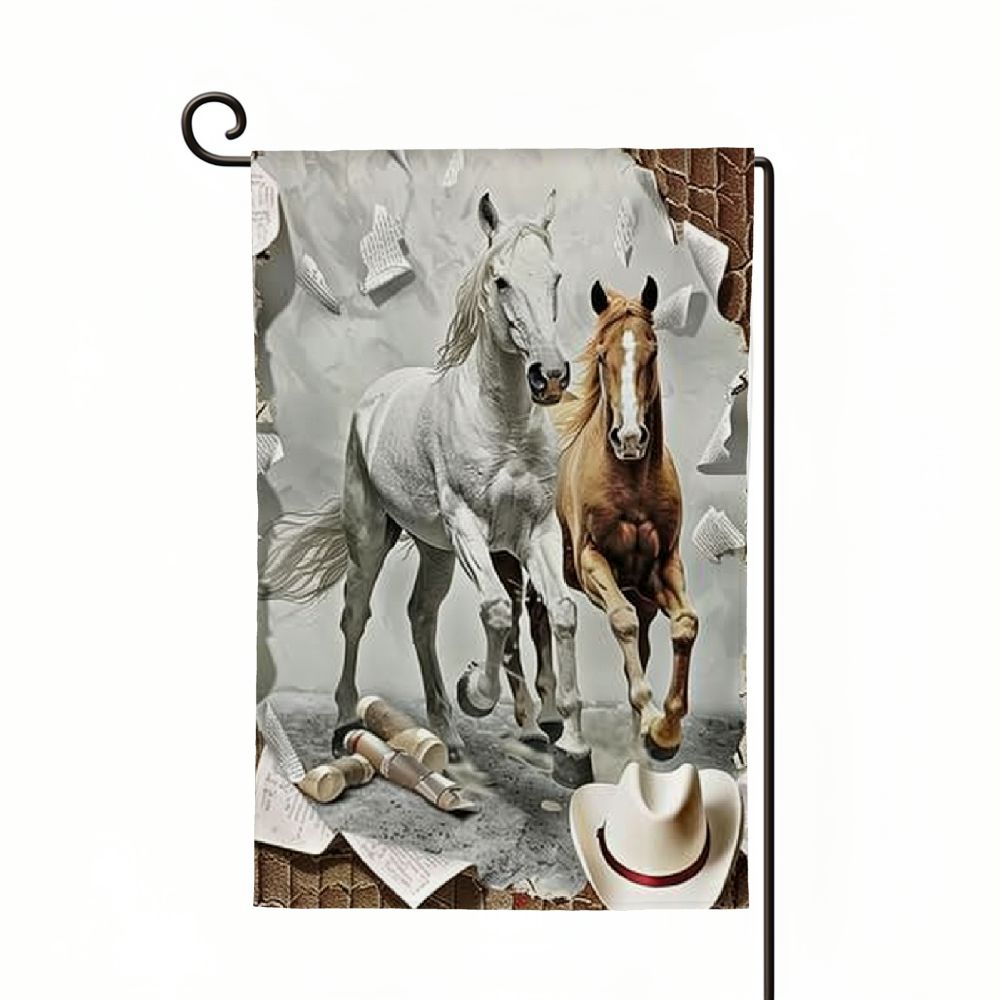 WXKJ Horse Garden Flag Jump Out Of The Rope Light Cloud Home Flags ...
