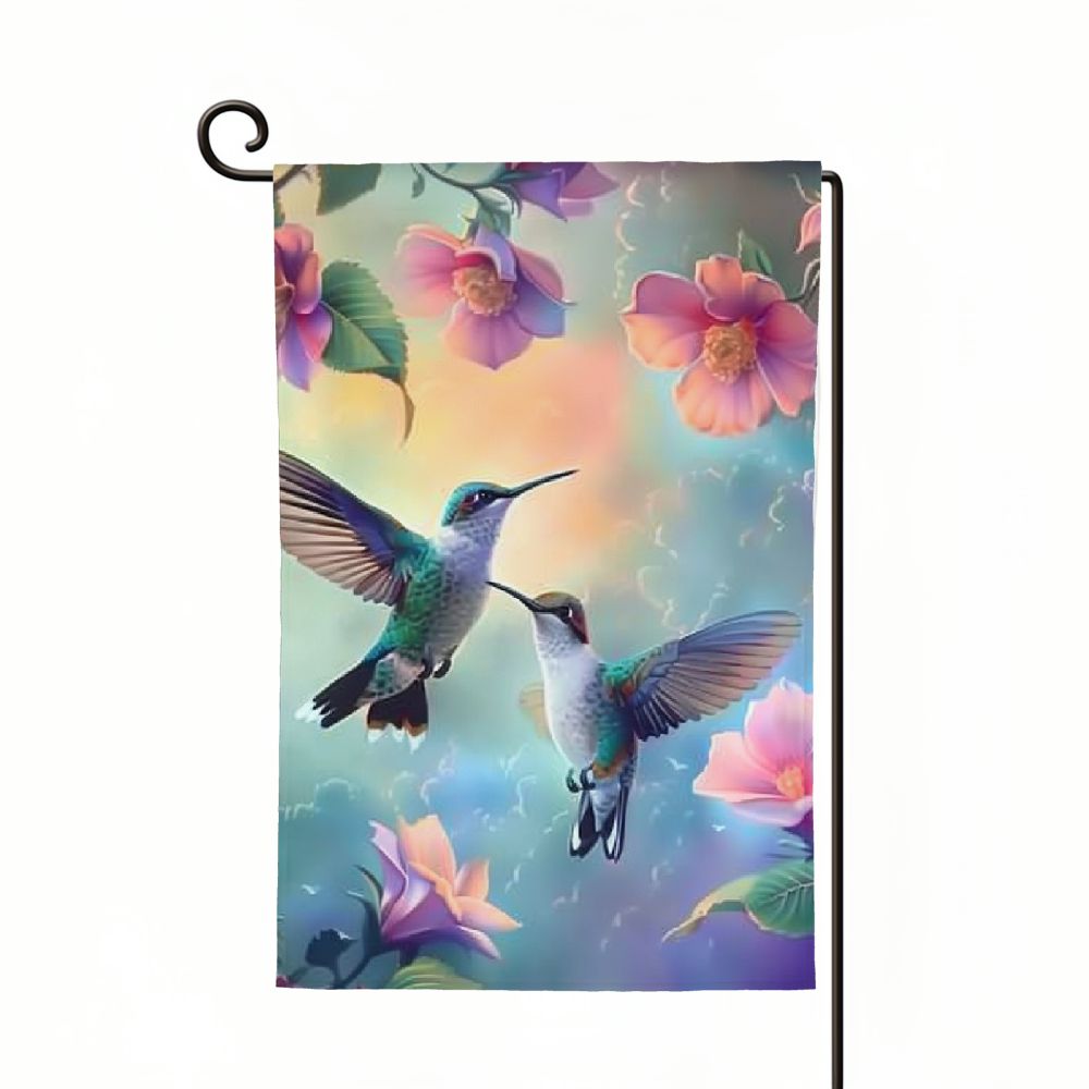 WXKJ Hummingbird Garden Flags for Outside, Spring Summer Garden Flags ...
