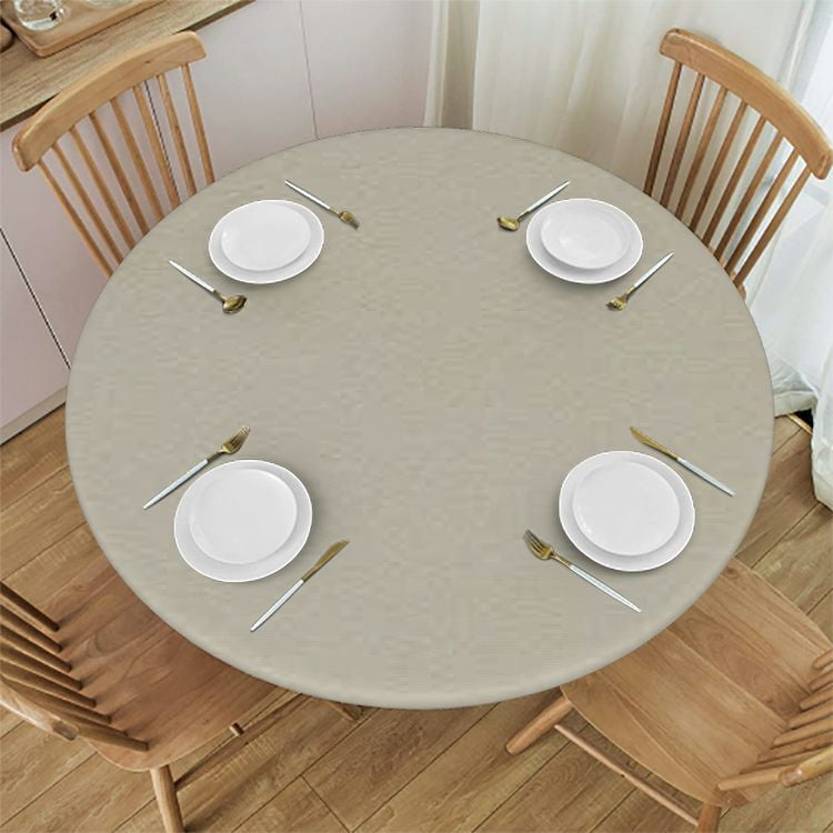 WXKJ Indoor Outdoor Patio Round Fitted Vinyl Tablecloth, Flannel ...