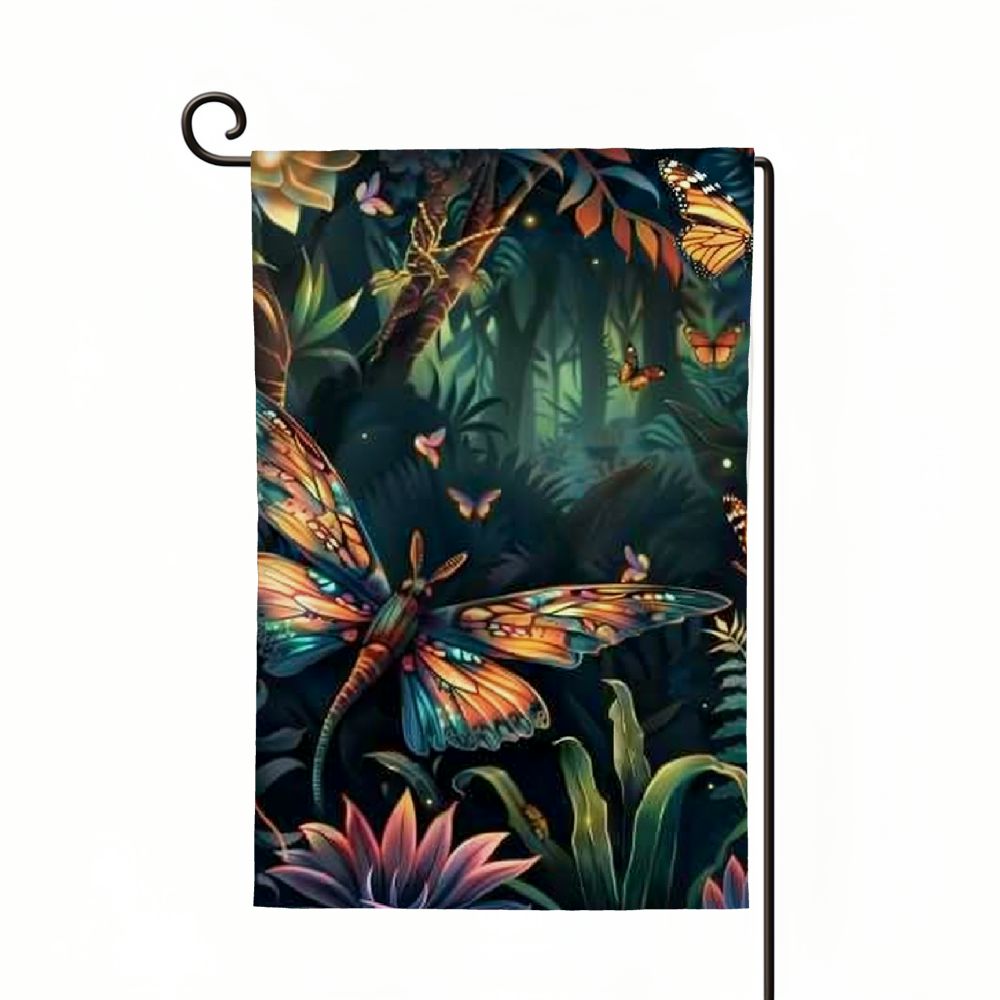 WXKJ Jungle Colored Fireflies Garden Flag Double Sided Outdoor Lawn ...