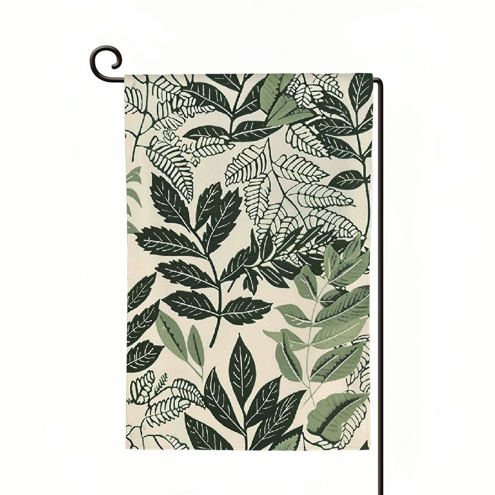 WXKJ Leaves Garden Flag,Green Leaves And Fern Pattern Welcome ...