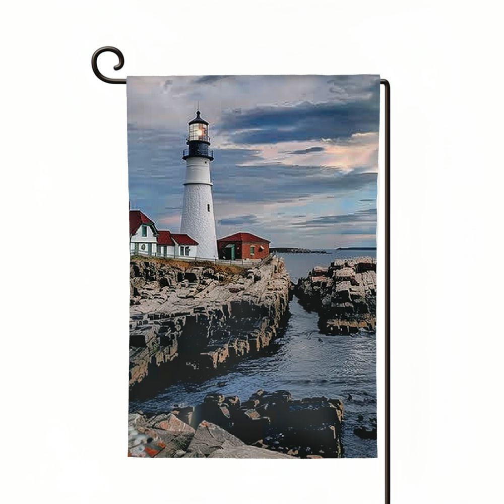 WXKJ Lighthouse Garden Flags Double Sided, Welcome Winter House Flag ...