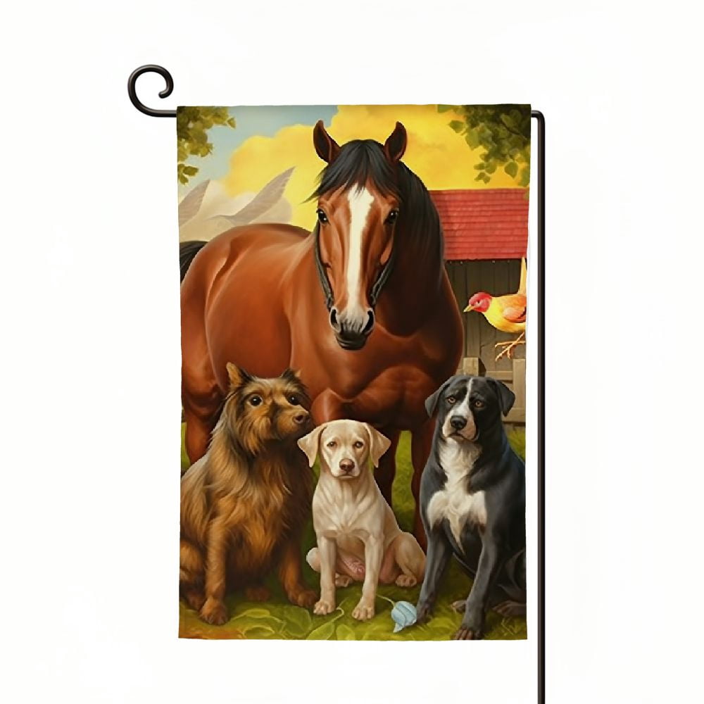 WXKJ Farm Animals Garden Flag Dog Pig Yard Flags with Double Sided for ...