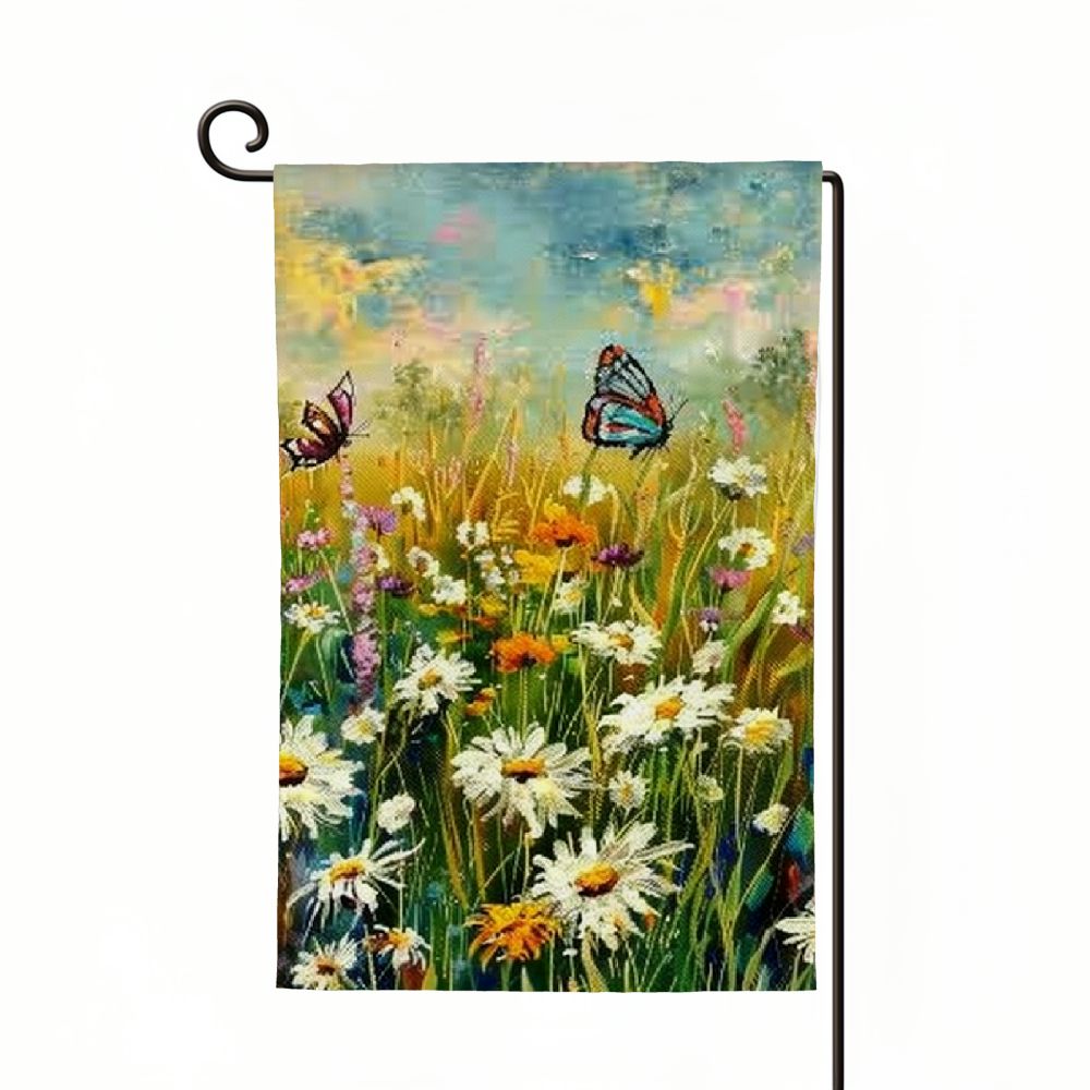 WXKJ Oil Painting Daisy Flowers Blooming Field Wildflowers Spring ...