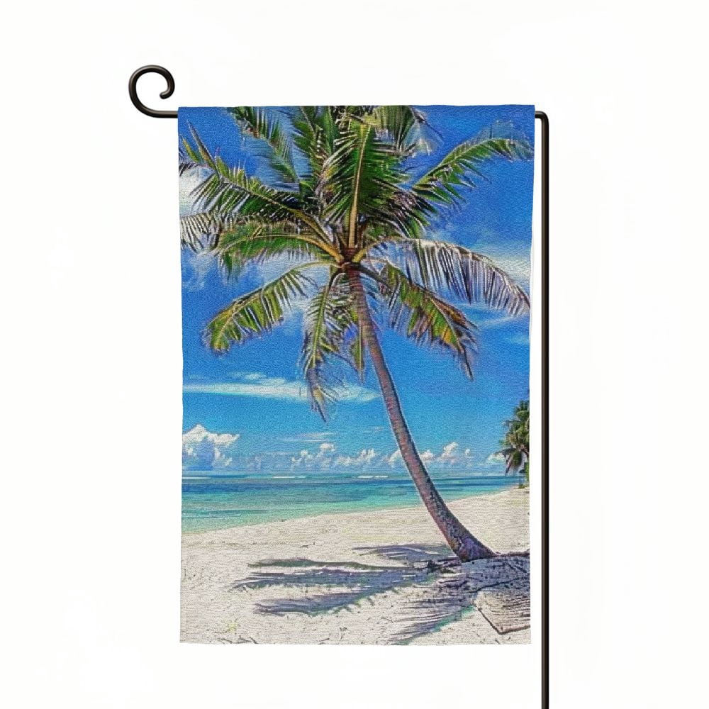 WXKJ Palm Trees on Tropical Beach House Flag Vertical Double Sided ...
