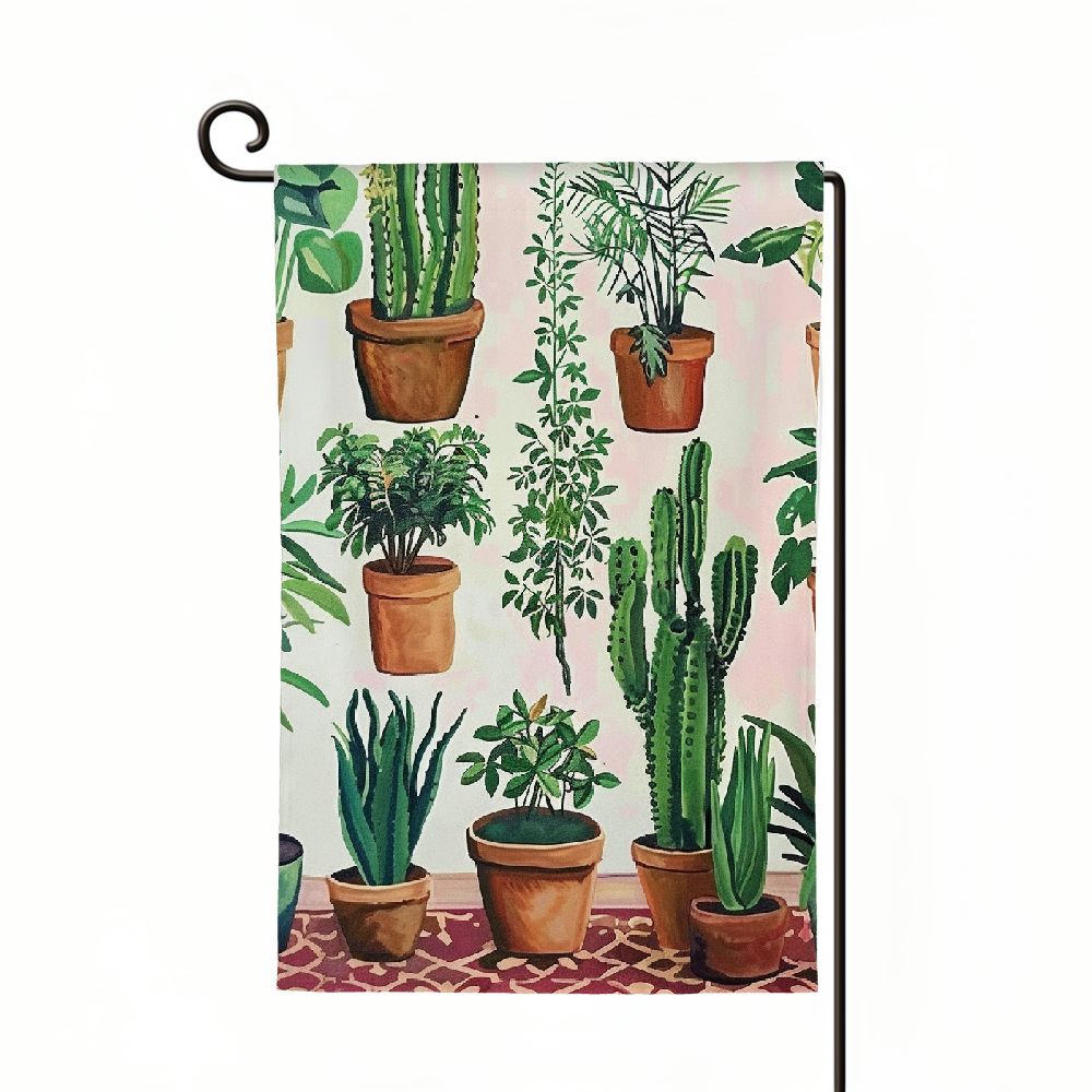 WXKJ Plant Garden Flag Nature Botanical Plants Pot Herb Leaves Foliage ...