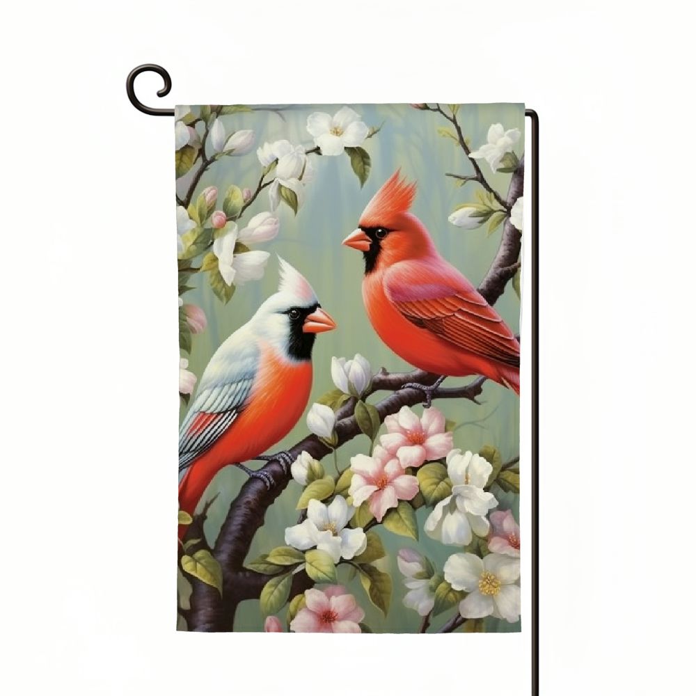 WXKJ Spring Garden Flag Summer Pair with Flower Vertical Double Sided ...