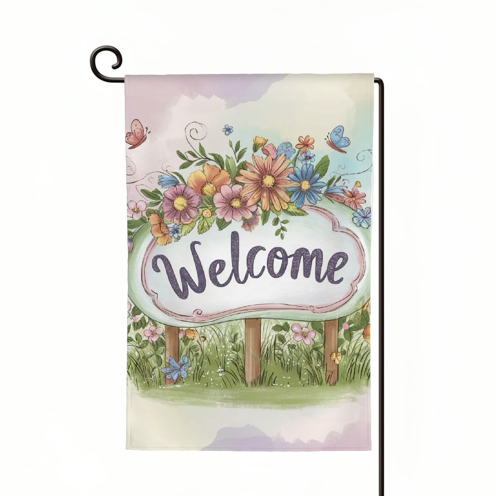 WXKJ Spring Summer Welcome Garden Flag Seasonal Decorative Garden Flags ...