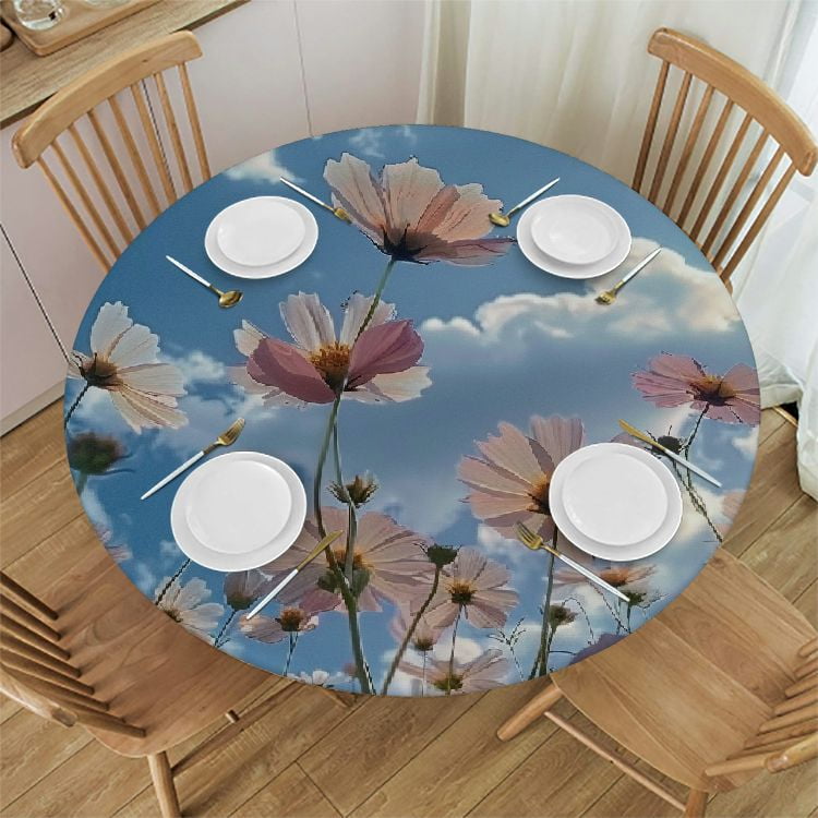 WXKJ Stretch Fitted Table Covers for Tables - Waterproof Wipeable ...