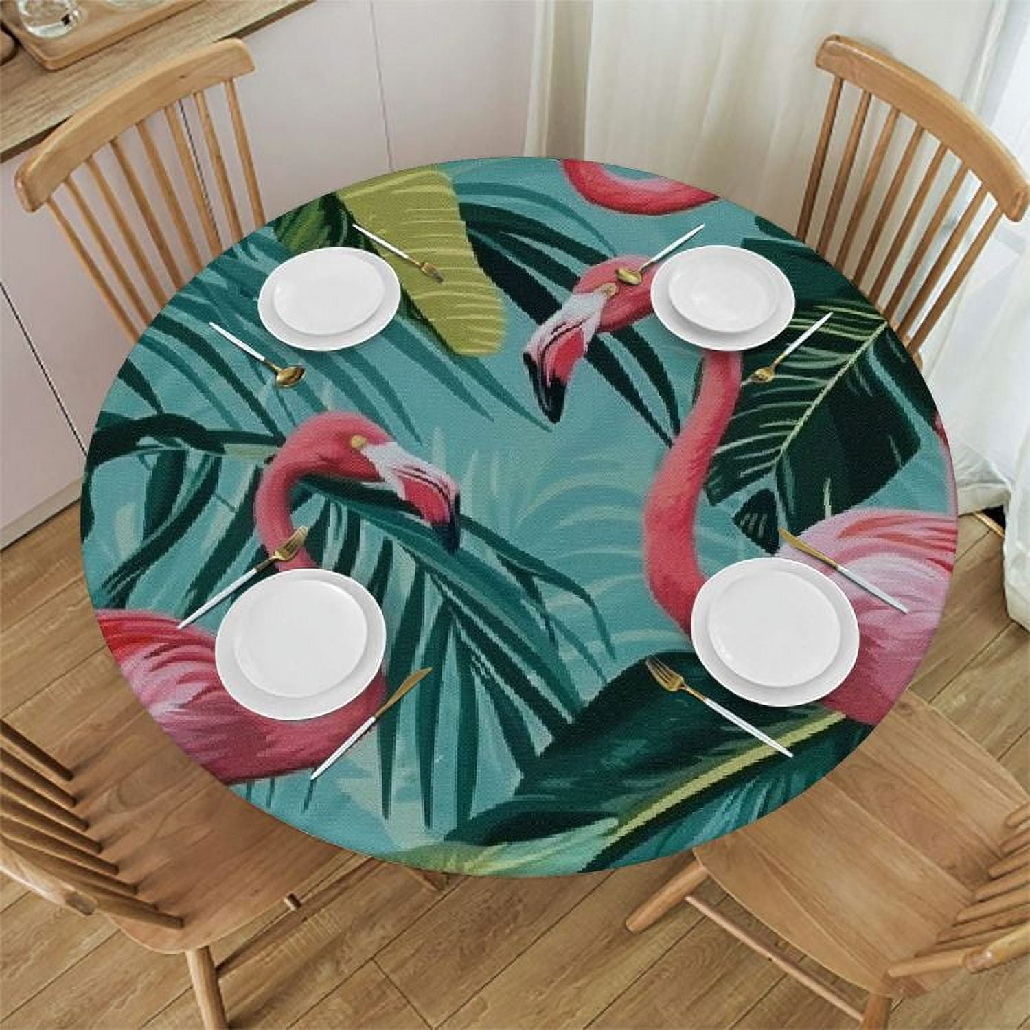 WXKJ Stretch Fitted Table Covers for Tables - Waterproof Wipeable ...