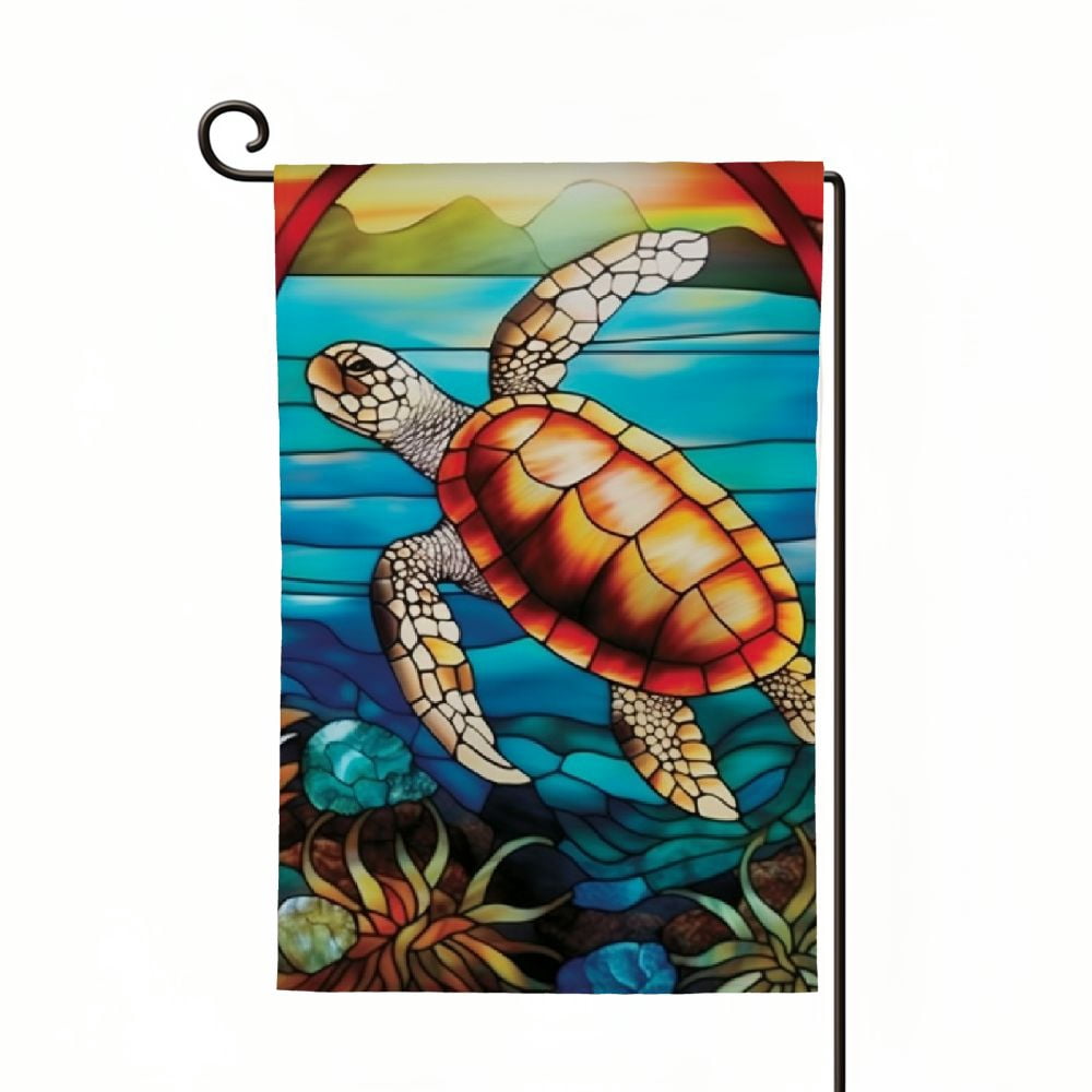 WXKJ Summer Sea Turtle Garden Flag Style Coral Seaweed Garden Flag ...