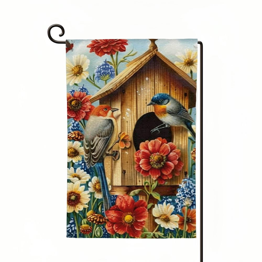WXKJ Welcome Spring Bird Garden Flag Double Sided Vertical, Floral ...