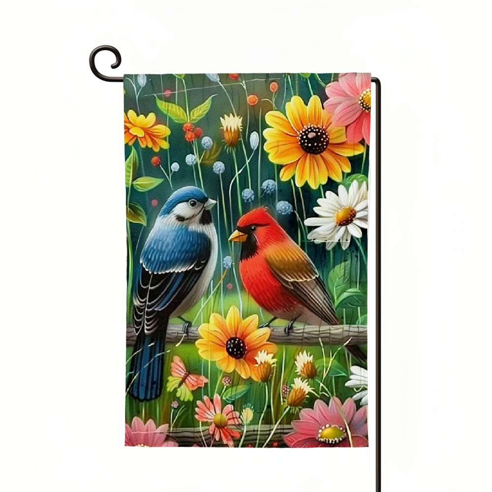 WXKJ Welcome Spring Garden Flag Birds and Daisy Flower Garden Yard ...