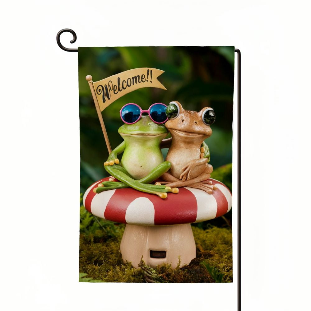 WXKJ Welcome to Our Pad Frogs Garden Flag for Outside Double Sided ...
