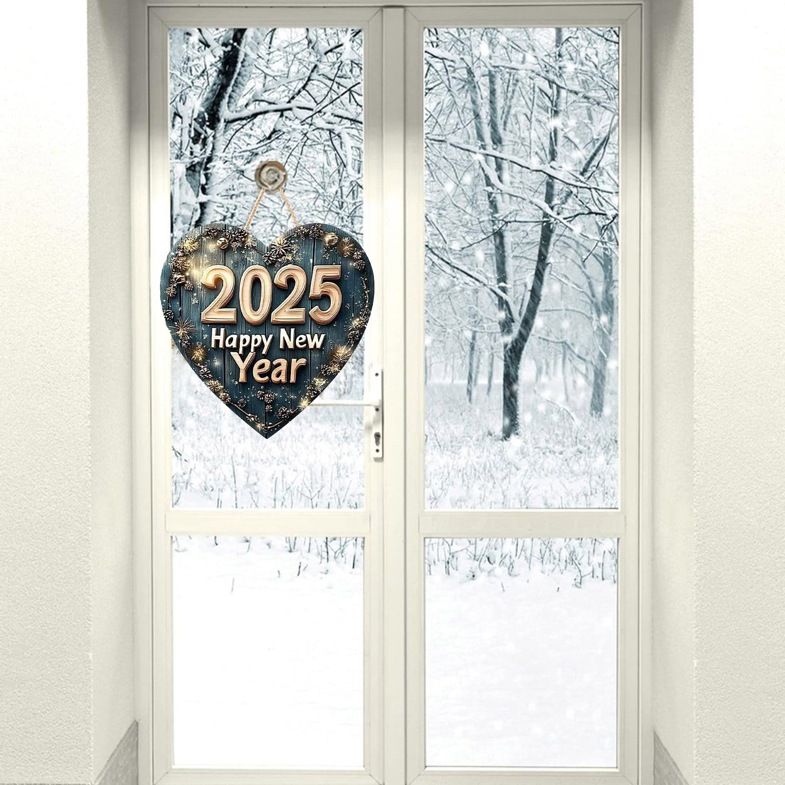 WXLCISI 2025 New Year Heart Shape Welcome Door Sign For Daily For ...