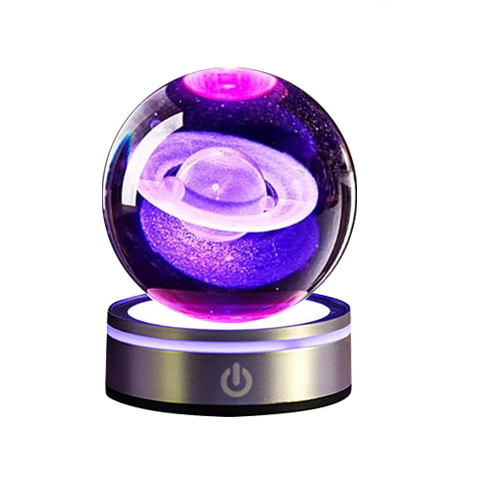 WXLCISI 3D Solar System Night Light - Astronomy Themed LED Glass Lamp ...